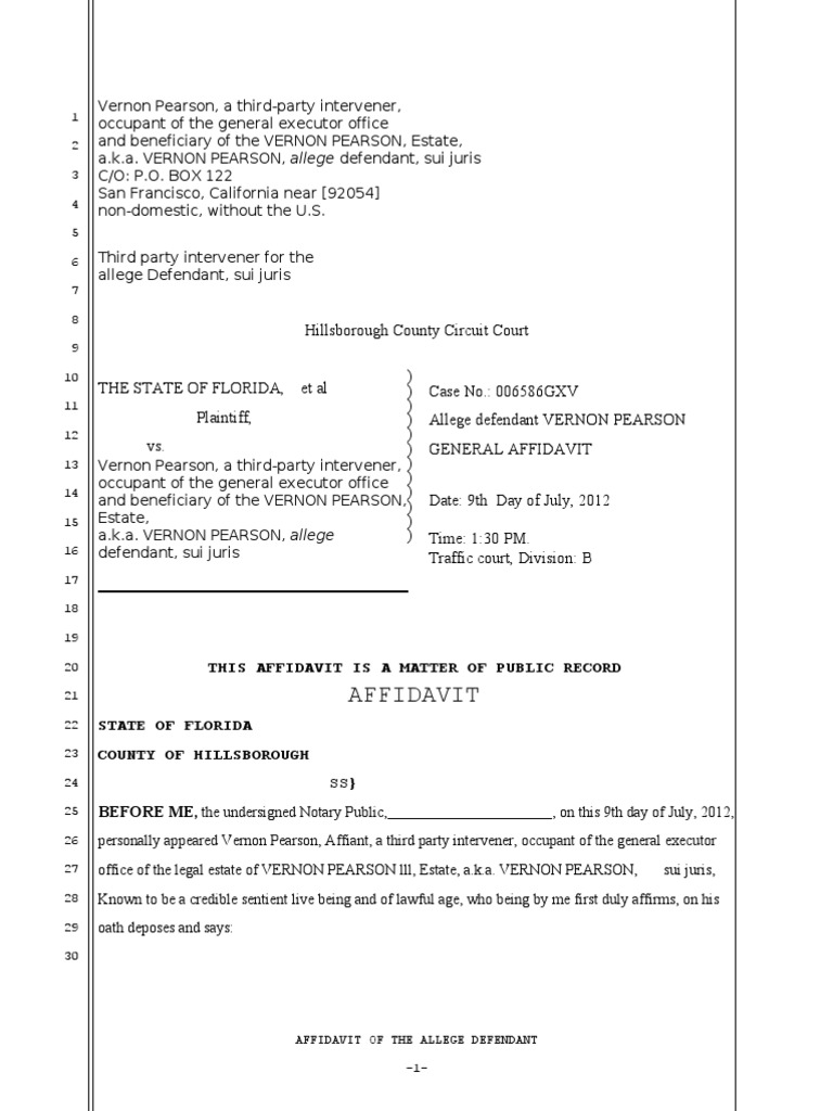 Affidavit of Truth - EXECUTOR | Affidavit | Natural And Legal Rights