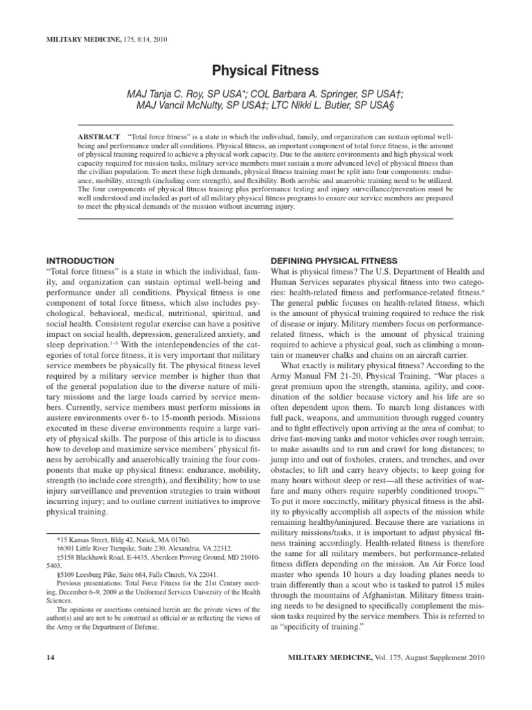 Military Fitness Training Guide | PDF | Strength Training | Physical ...
