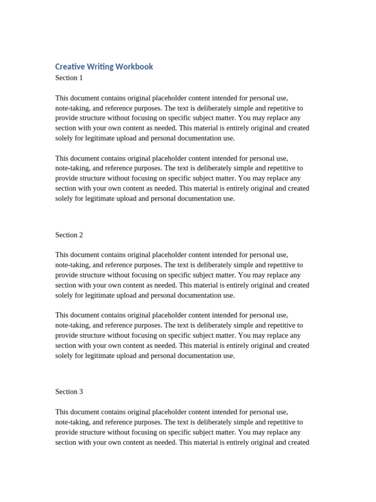 05 Creative Writing Workbook | PDF