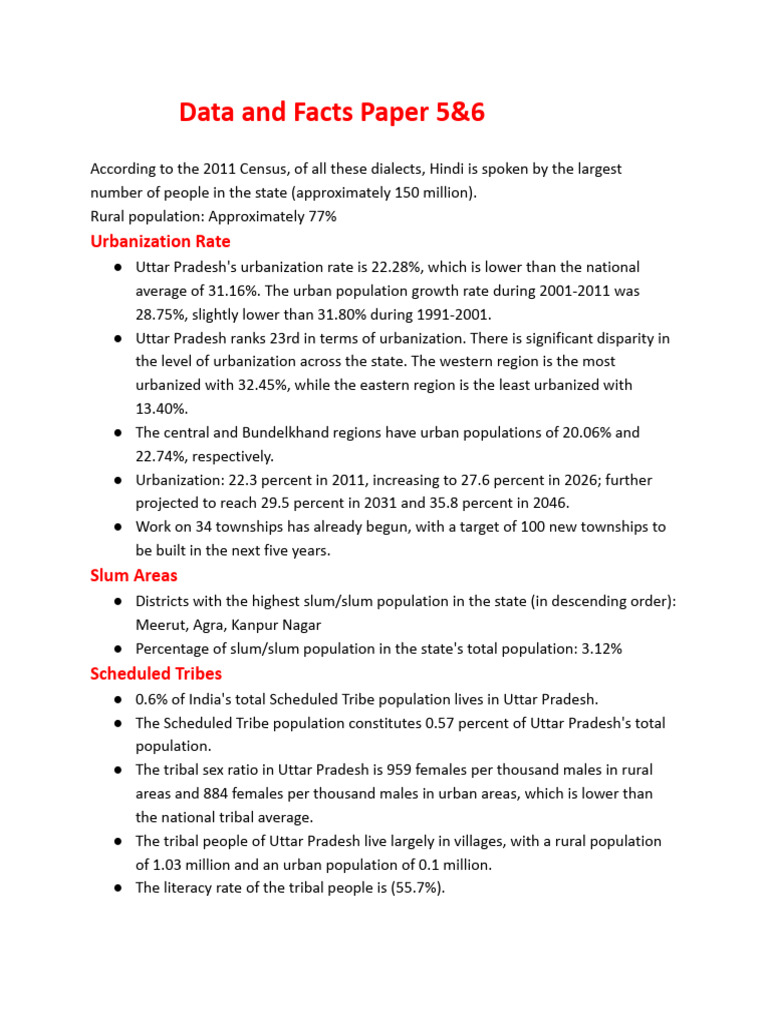 English - Data and Facts Paper 5&6 | PDF