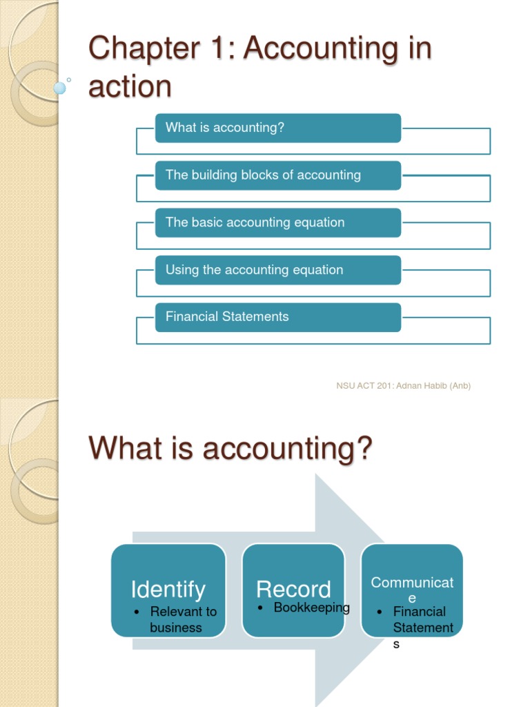 Chapter 1: Accounting in Action | PDF | Accounting | Financial Statement