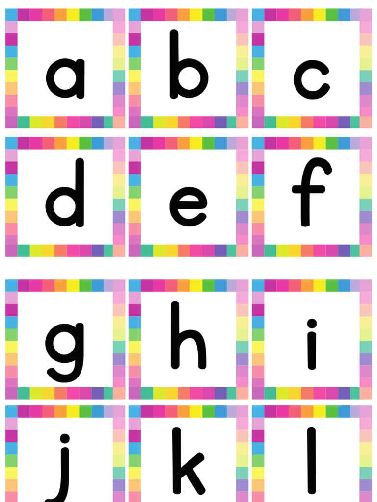 Rainbow Lowercase Alphabet Flashcards | PDF