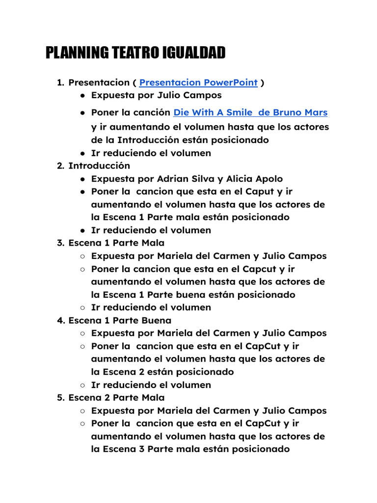 Planning Teatro Igualdad | PDF