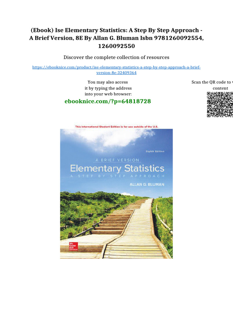 (Ebook) ISE Elementary Statistics: A Step by Step Approach - A Brief ...