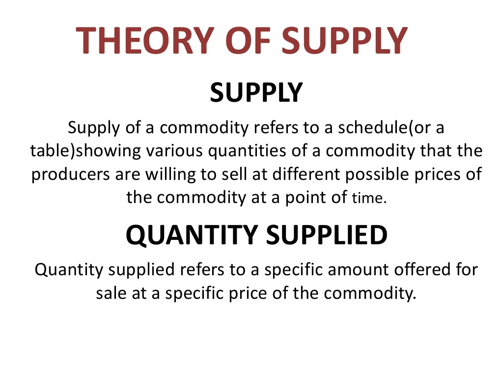 Theory of Supply 1 | PDF | Supply (Economics) | Elasticity (Economics)