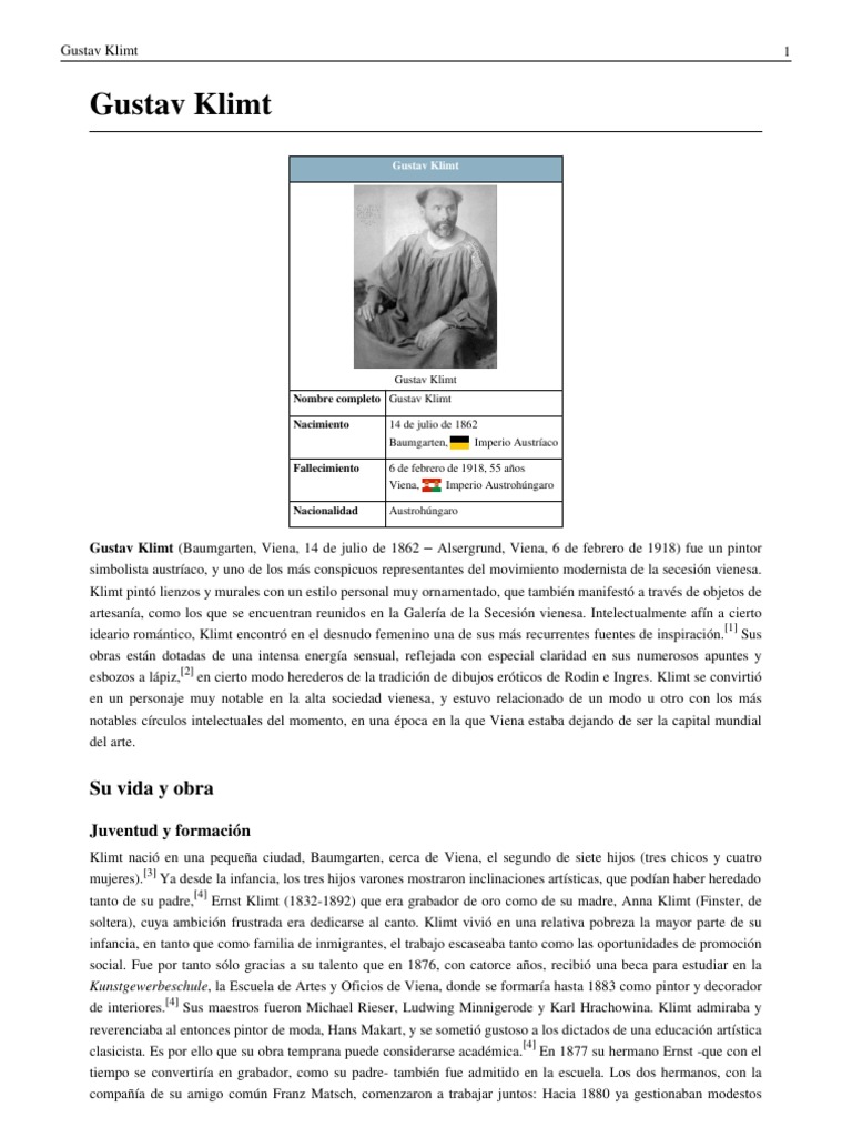 Gustav Klimt | PDF | Gustav Klimt | Artes (general)