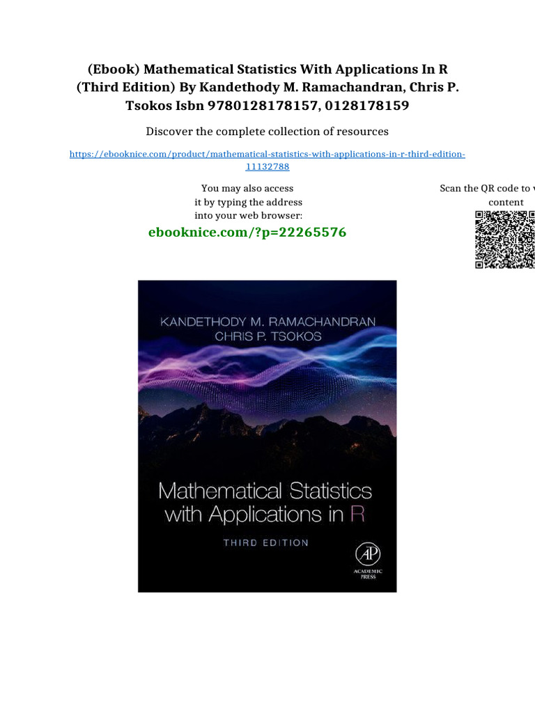 (Ebook) Mathematical Statistics With Applications in R (Third Edition ...
