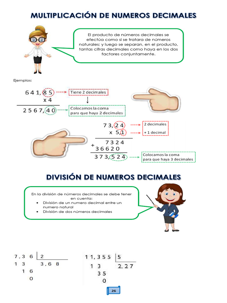 Multiplicación y División de Numeros Decimales | PDF