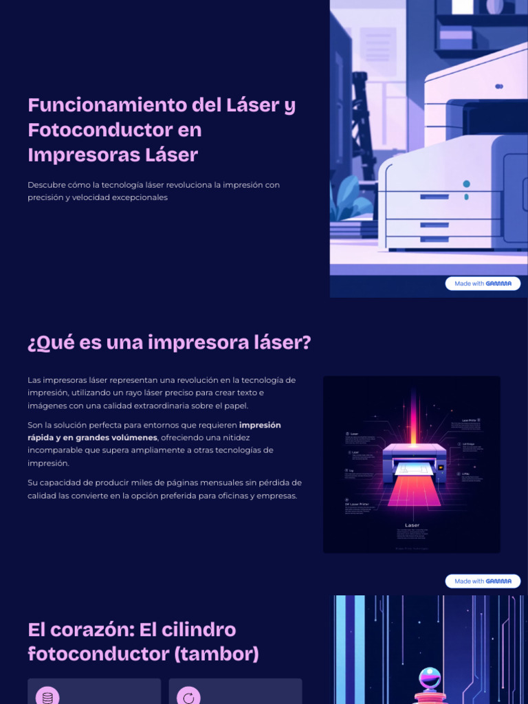 Funcionamiento Del Laser y Fotoconductor en Impresoras Laser | PDF ...