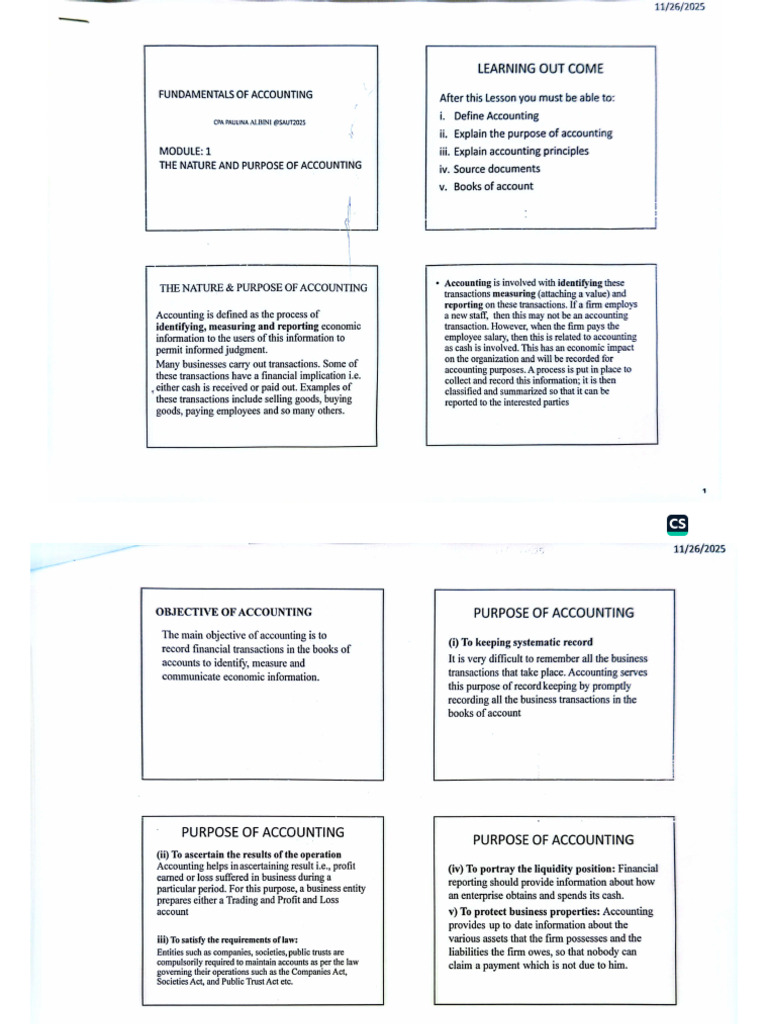 Fundamental of Accounting | PDF