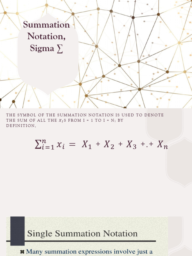 Summation Notation, Sigma | PDF