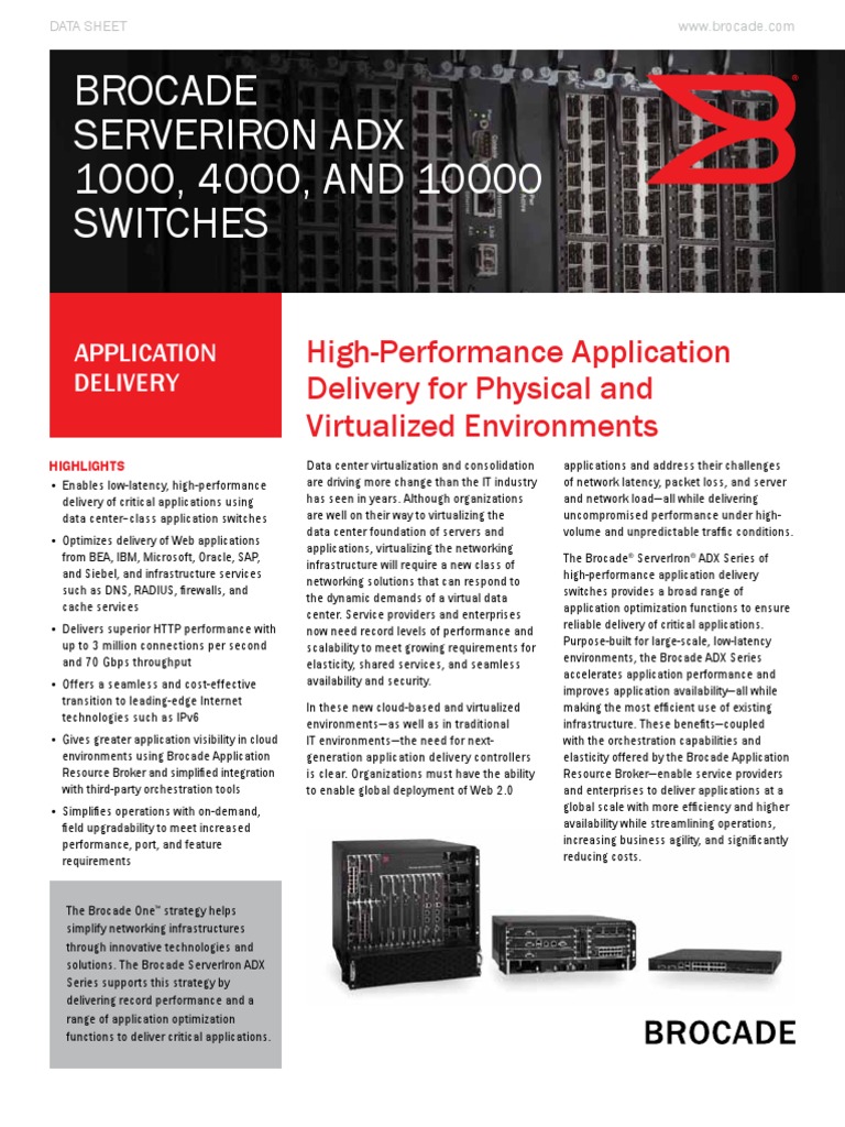 Brocade ServerIron ADX Series Datasheet | PDF | I Pv6 | Load Balancing ...