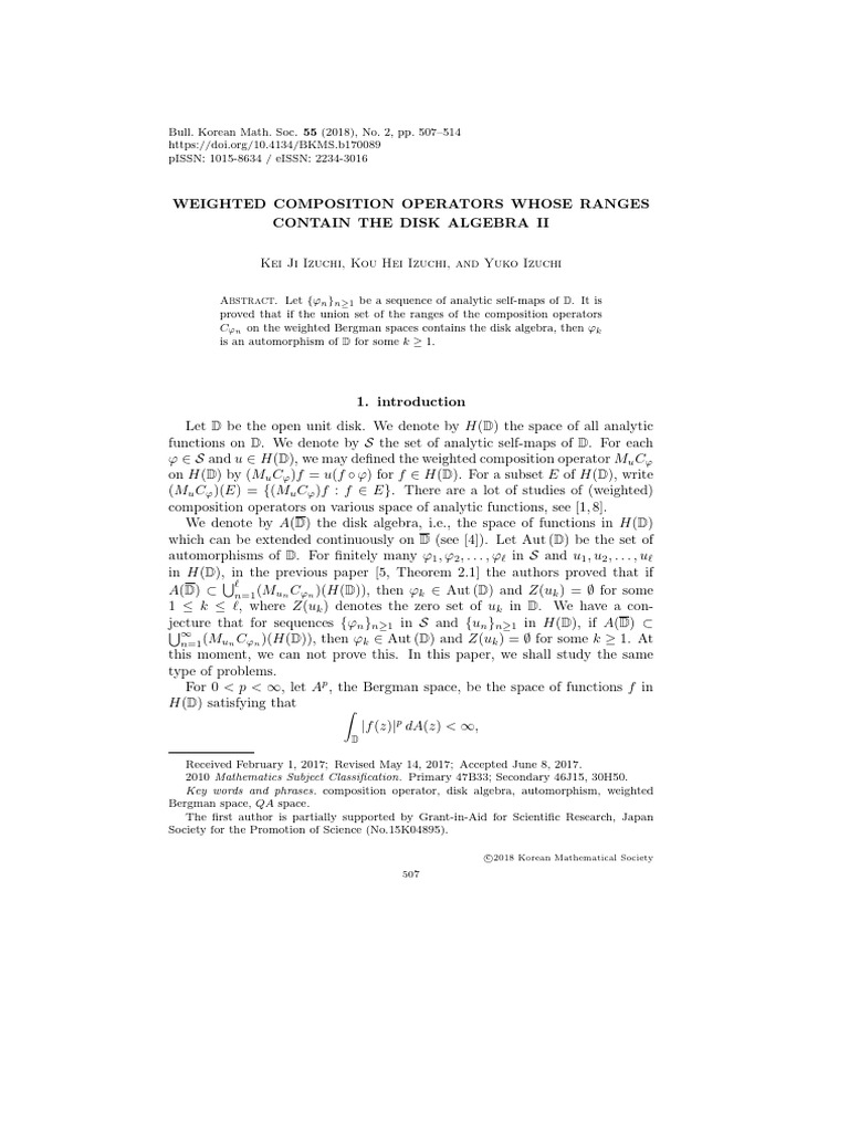 Weighted Composition Operators Whose Ranges Contain The Disk Algebra II ...