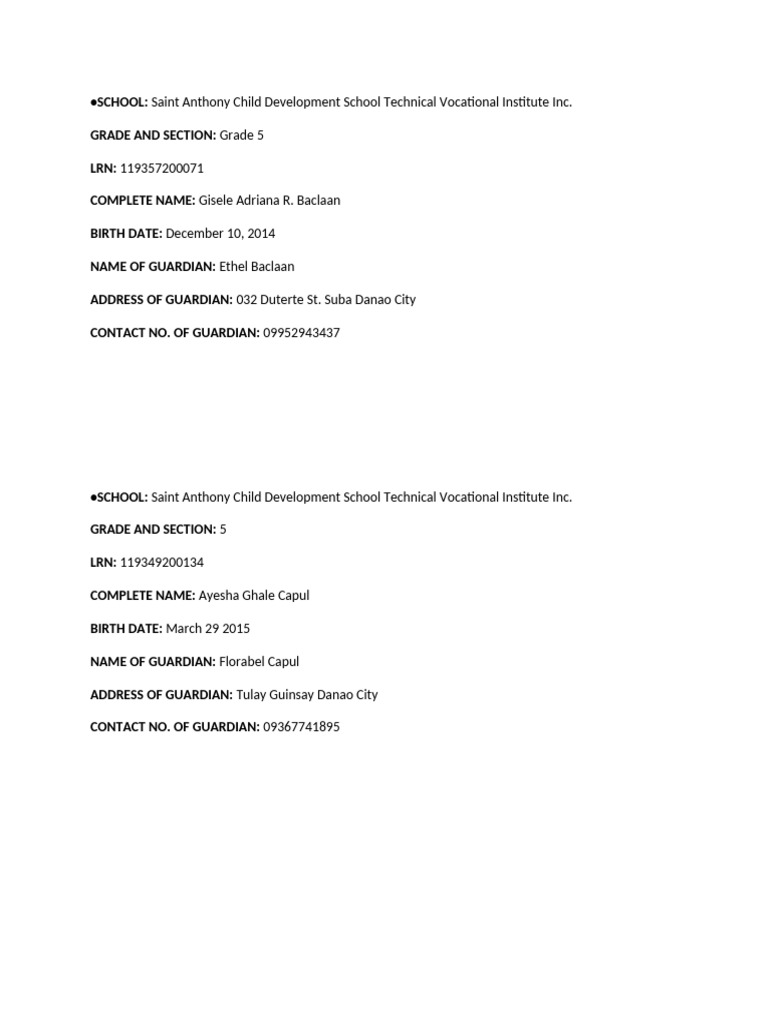 School ID For Student | PDF