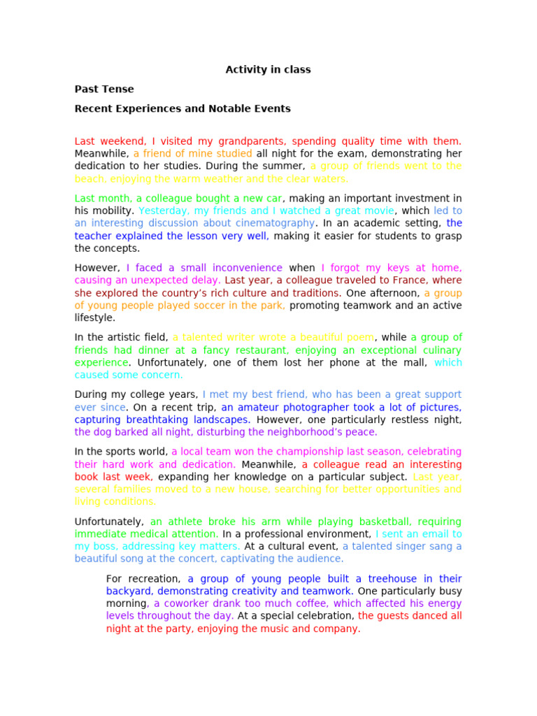 Past Tense | PDF