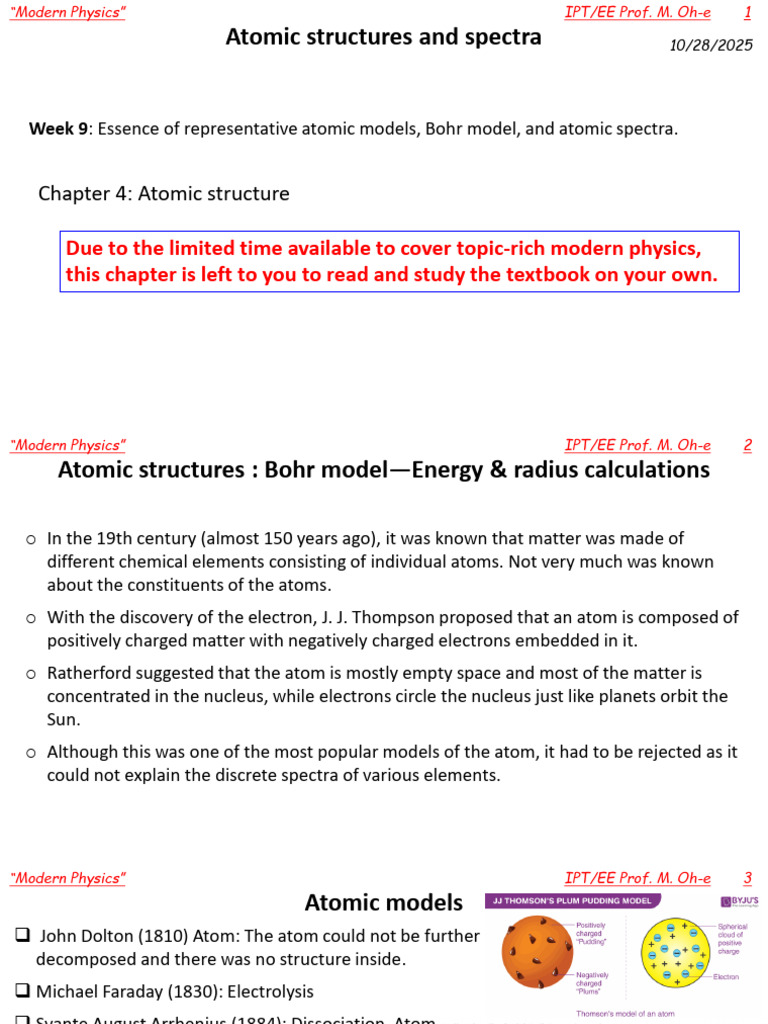 Atomic Structure&Spectra Session9 102825 | PDF