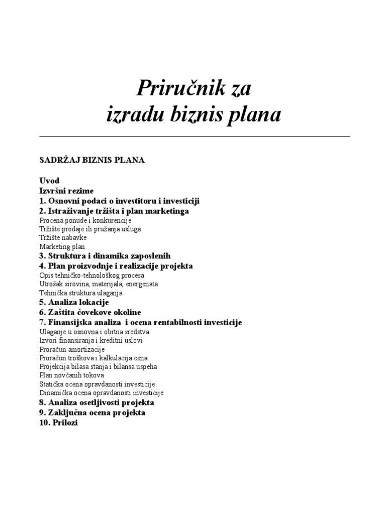 Biznis Plan Brosura | PDF