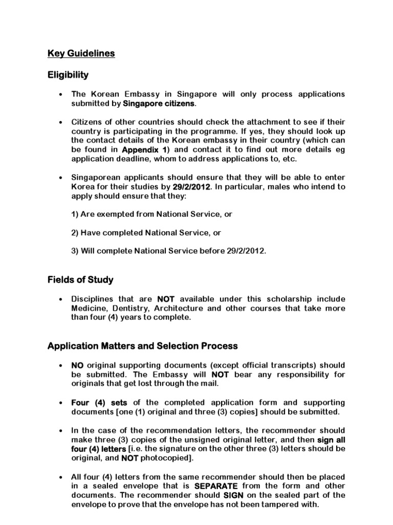 2012 KGSP U Application Guidelines PDF | PDF | University And College ...