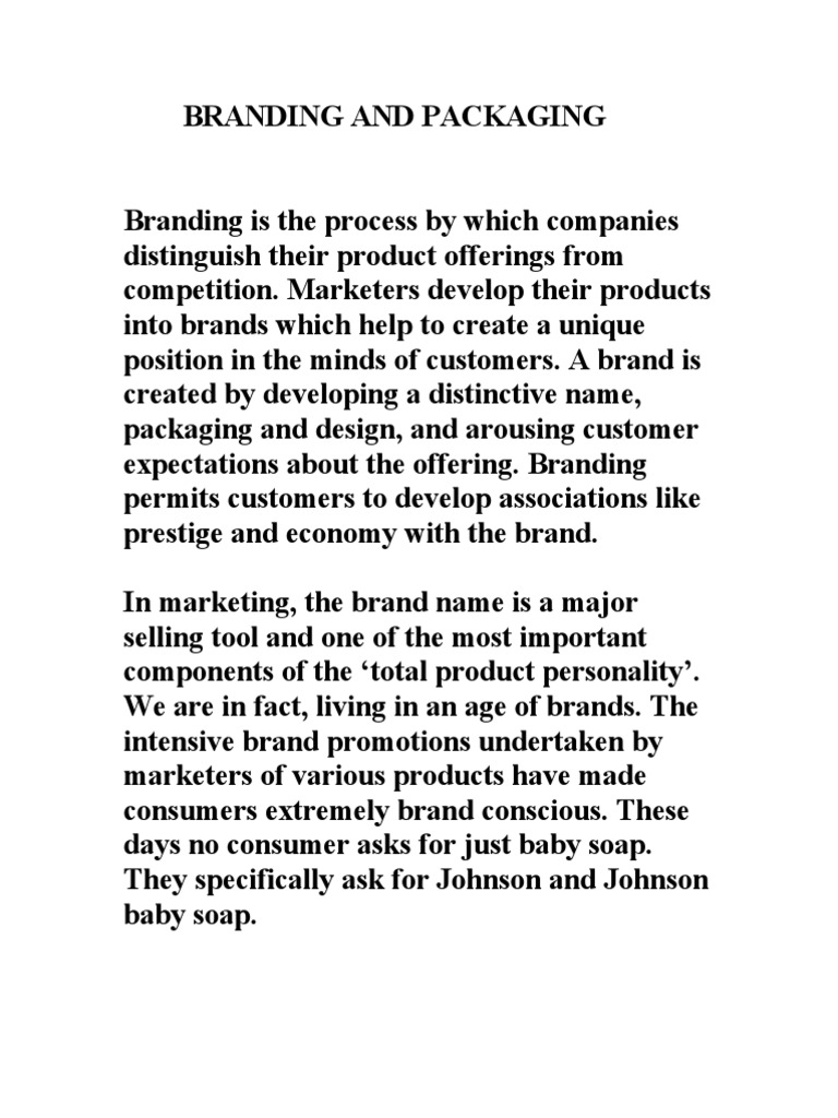 Branding and Packaging | PDF | Brand | Packaging And Labeling