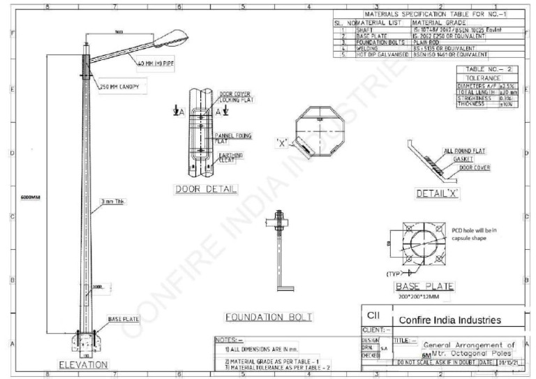 6Mtr Octagonal Pole | PDF