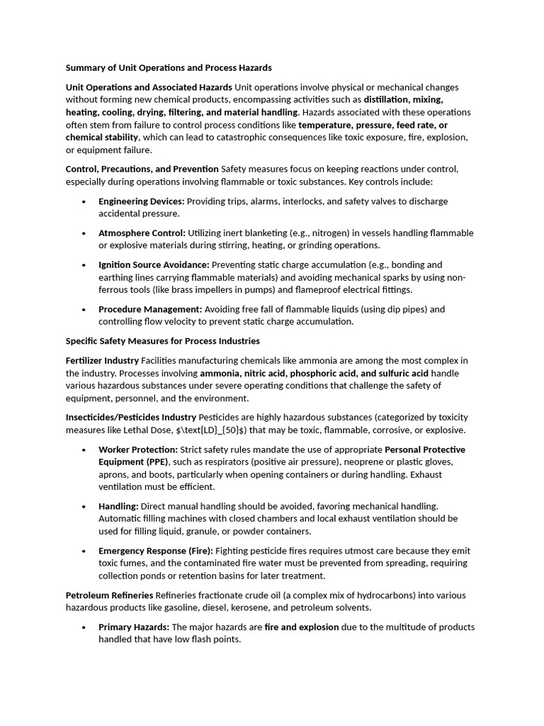 Unit Operations and Process Hazards Less | PDF | Differential Scanning ...
