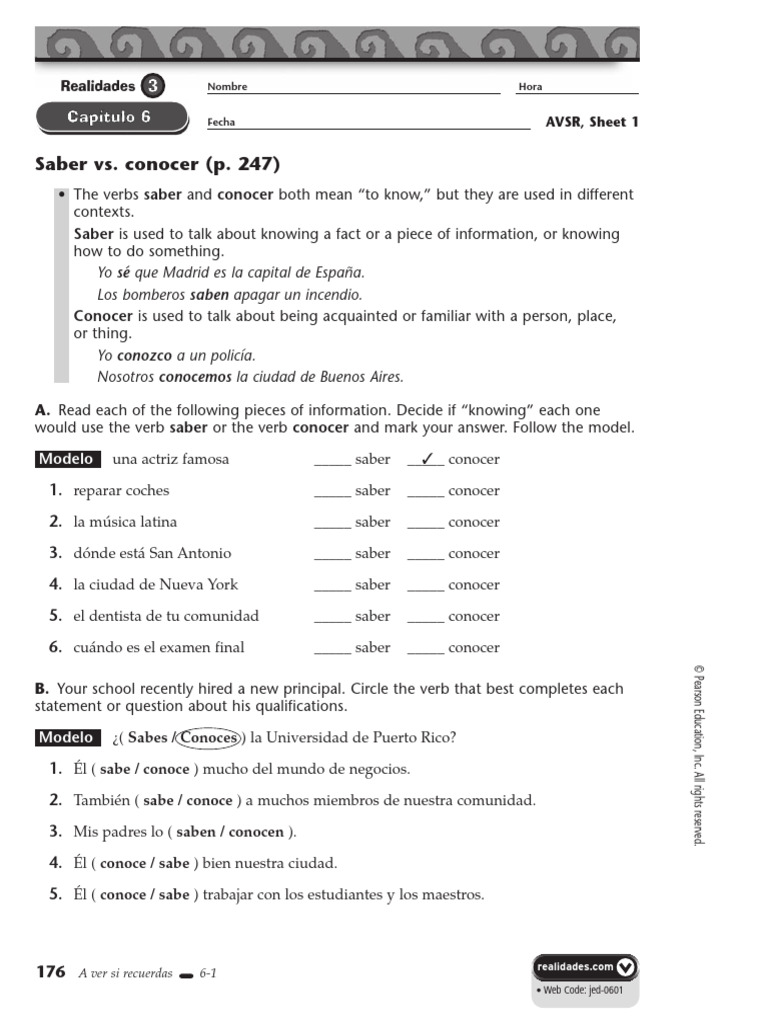Saber Vs Conocer | PDF