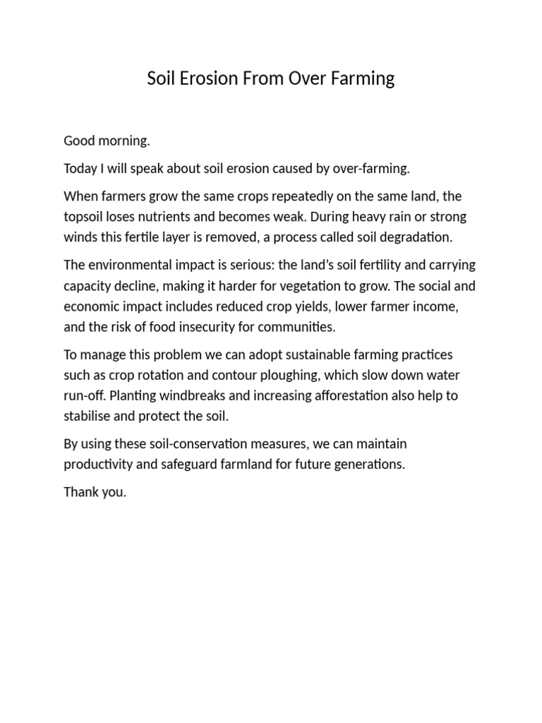 Soil Erosion From Over Farming | PDF