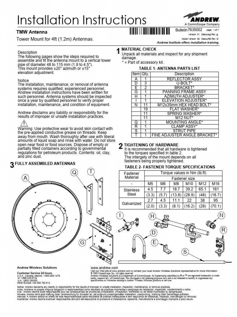 4' Dish Mounting Spec | PDF