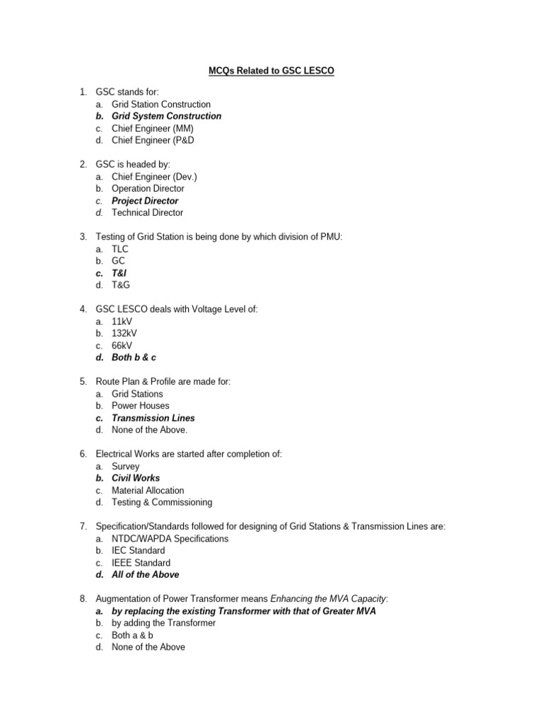 MCQs of GSC | PDF