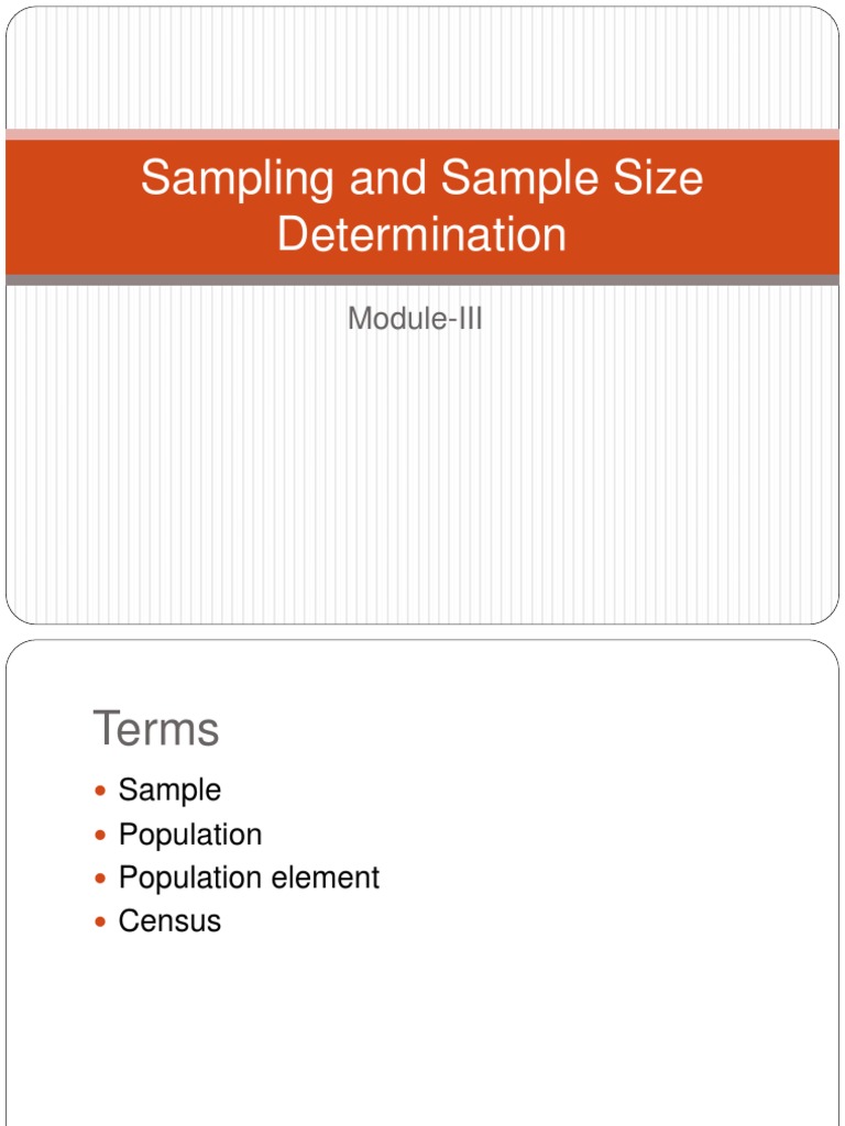 Sampling And Sample Size Determination Pdf Stratified Sampling