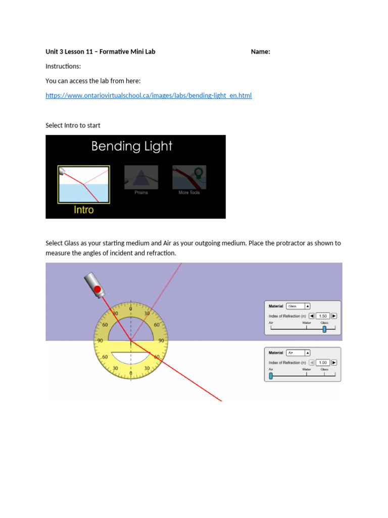 Unit3Lesson11 Mini Lab | PDF
