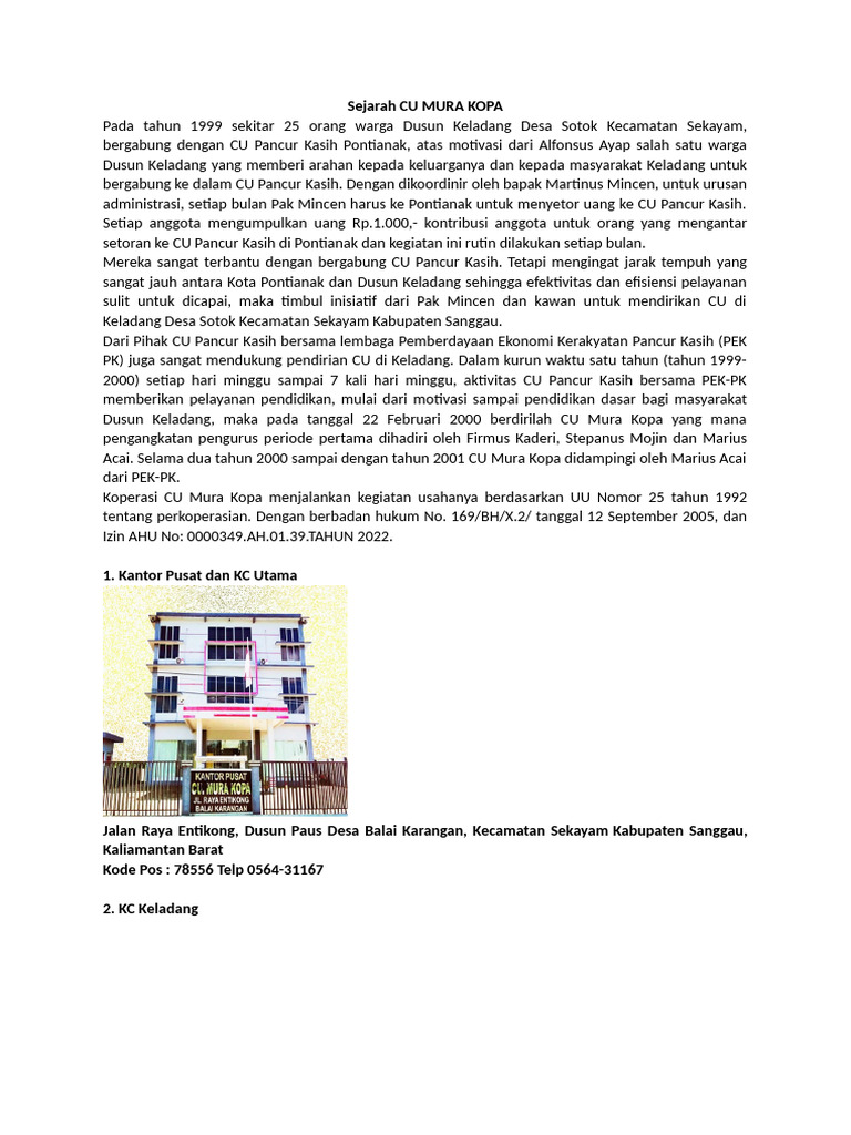 Sejarah Cu Mura Kopa | PDF