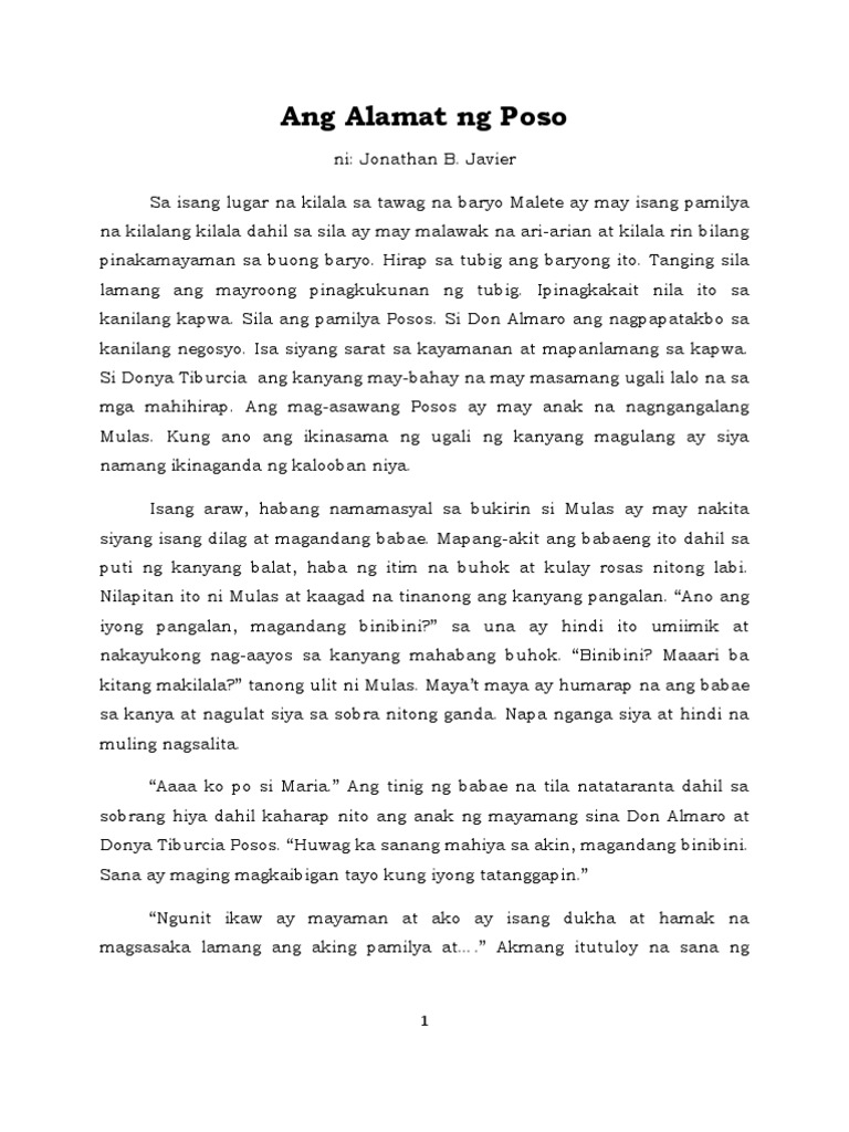 Ang Alamat NG Poso | PDF