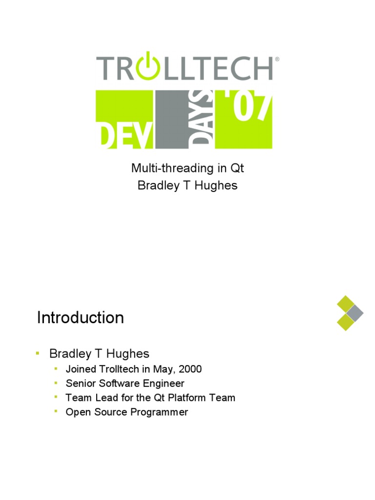 DevDays2007 - Multi-Threading in QT | PDF | Thread (Computing) | Queue ...