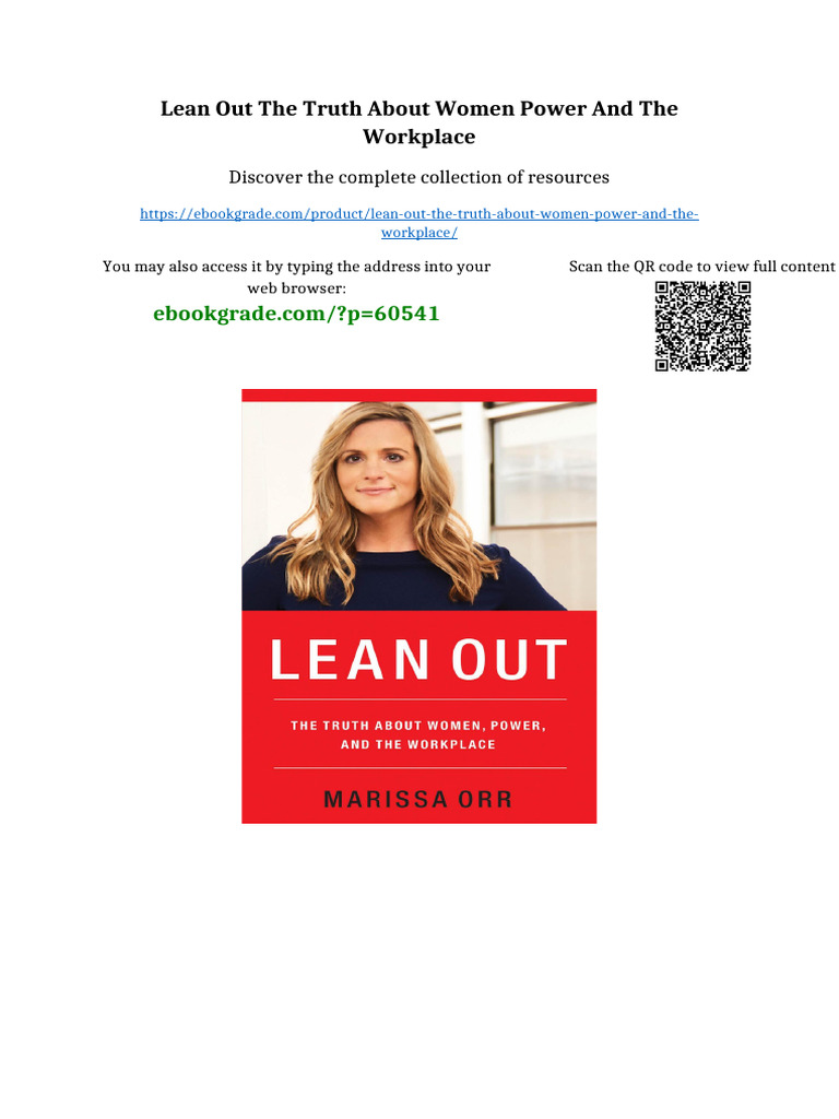 Lean Out The Truth About Women Power and The Workplace Digital Version ...