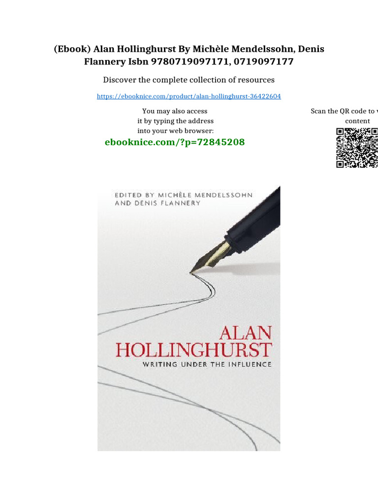 (Ebook) Alan Hollinghurst by Michèle Mendelssohn, Denis Flannery ISBN ...