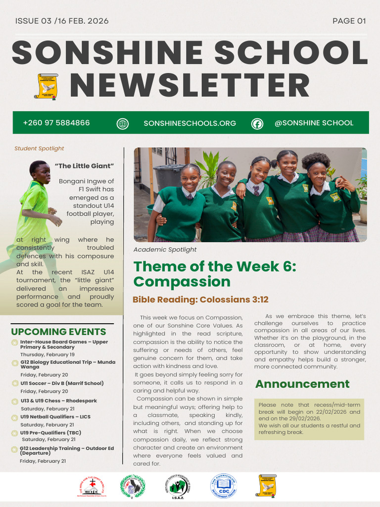 Sonshine School Newsletter 3 | PDF | Behavior Modification