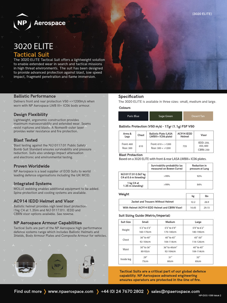 NP DOC 1099 Issue 2 3020 ELITE and Visors Datasheet | PDF | Armour ...