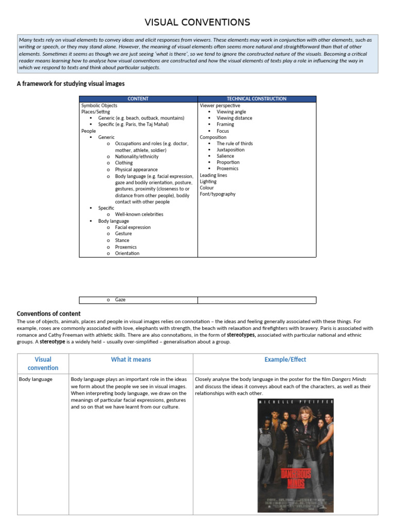 Revising Visual Conventions | PDF | Composition (Visual Arts) | Body ...