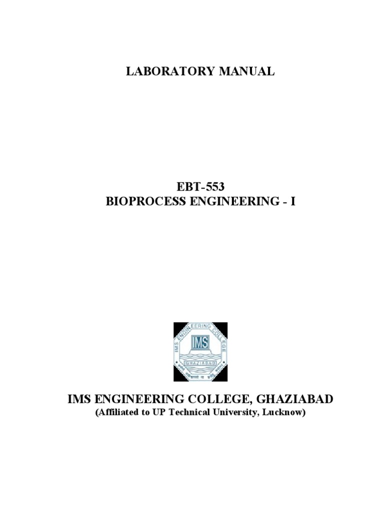 Bioprocess Engg. Practical Manual | PDF | Pseudomonas | Chemistry