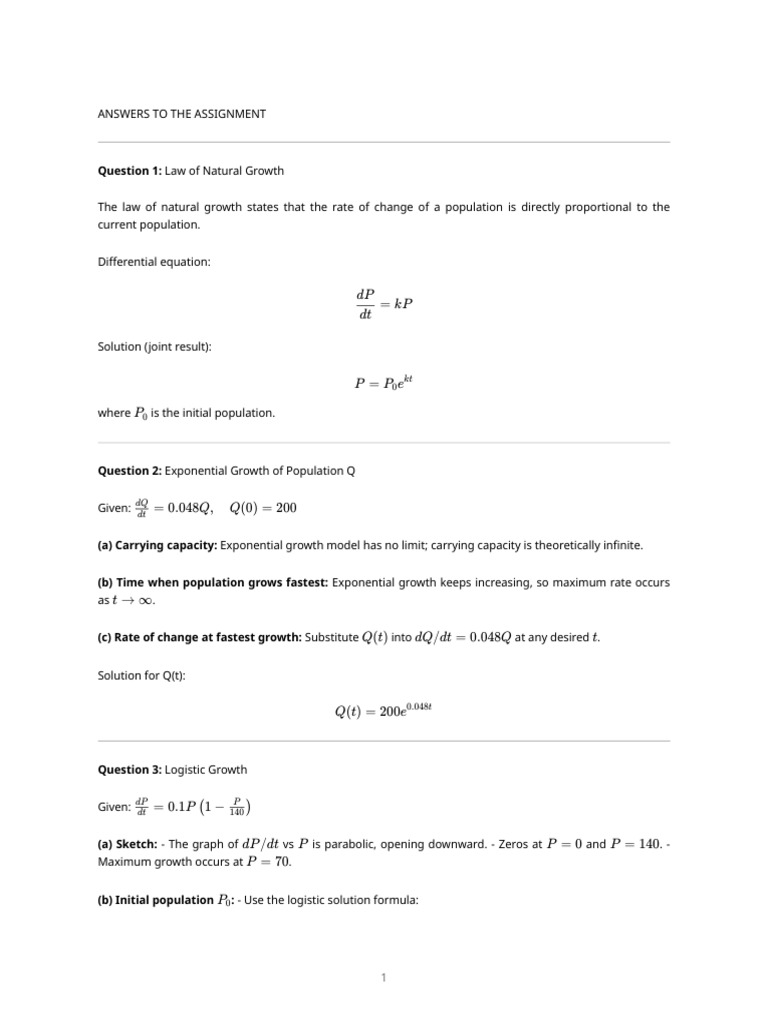 Population Growth Notes | PDF
