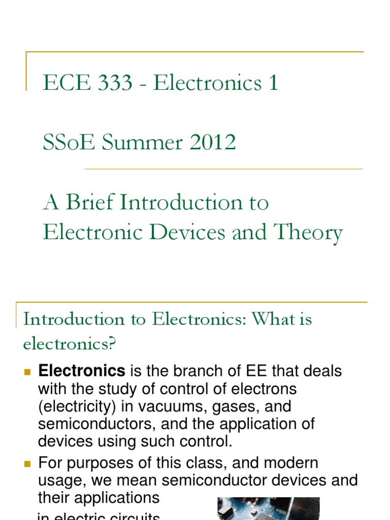 Introduction to Electronic Devices | PDF | Semiconductors ...