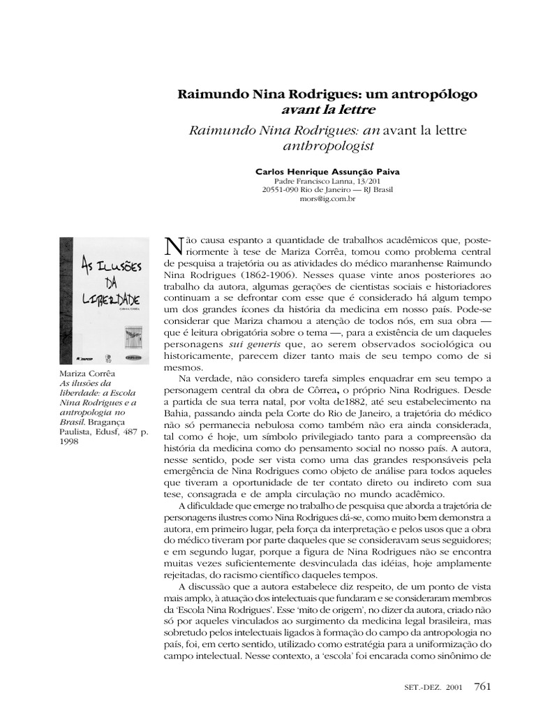 7656 Resenha Do Livro Mariza Correia | PDF | Sociologia | Antropologia