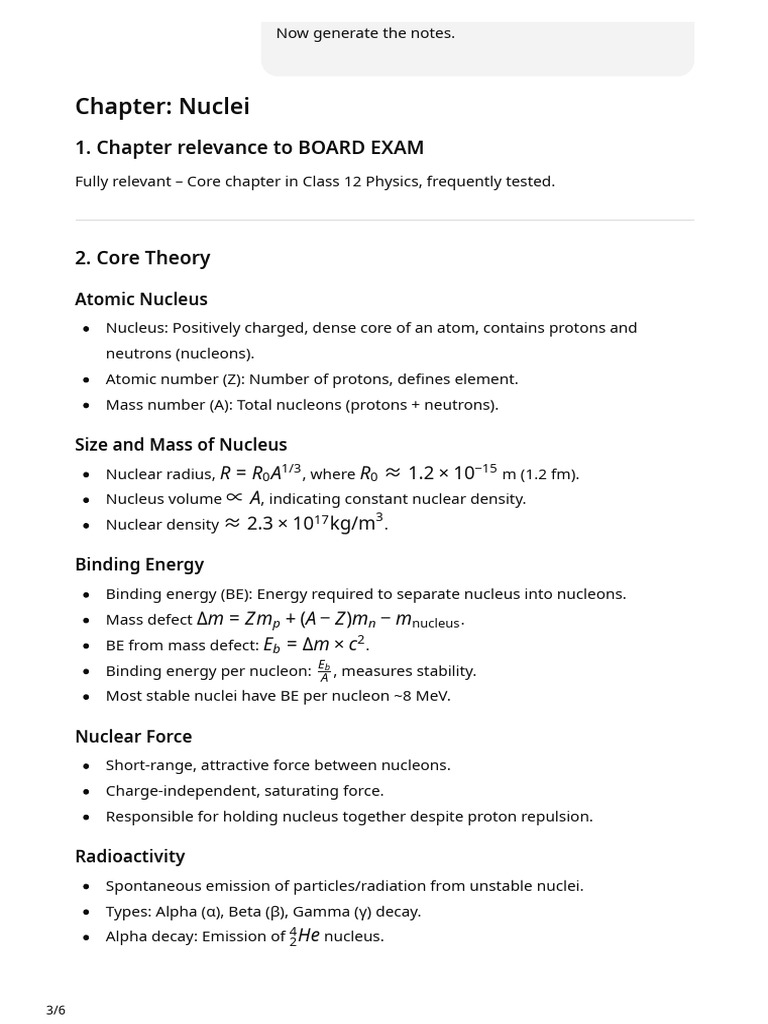 Physics Nuclei Revision Notes - Removed | PDF | Atomic Nucleus ...