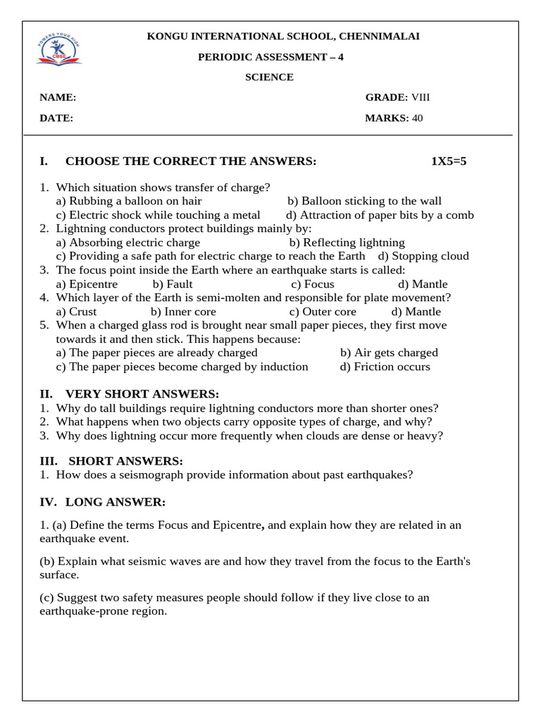 PT 4 Grade 8 Physical Science | PDF