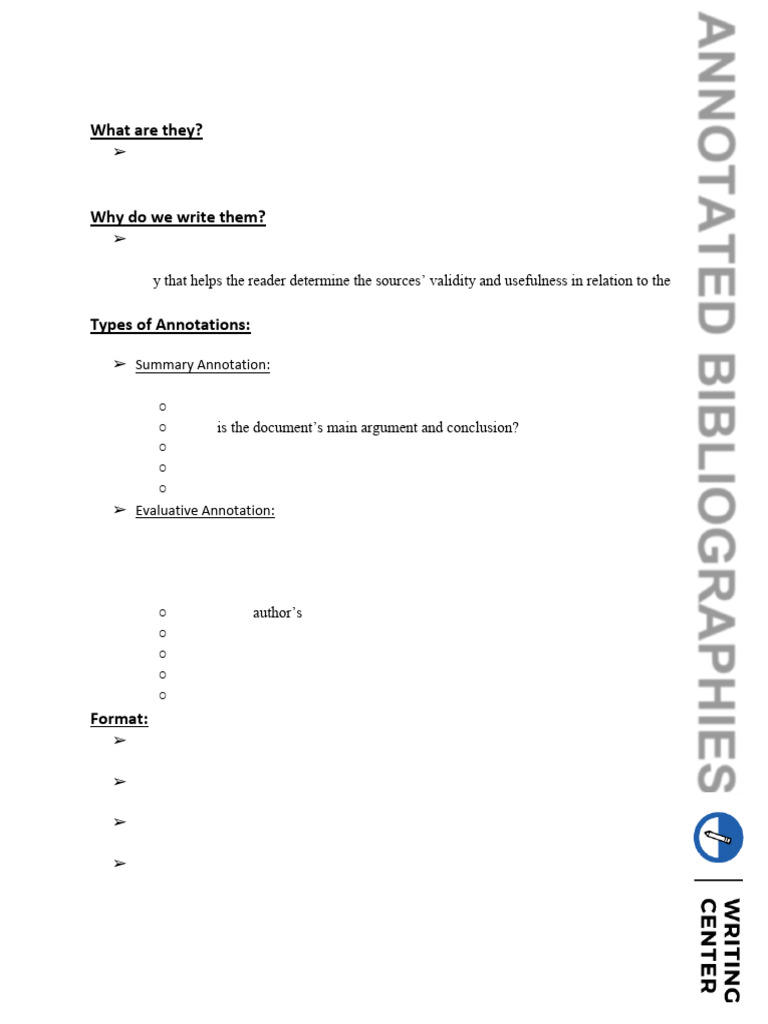 Annotated Bibliographies 7.26.22 | PDF | Bibliography | Citation