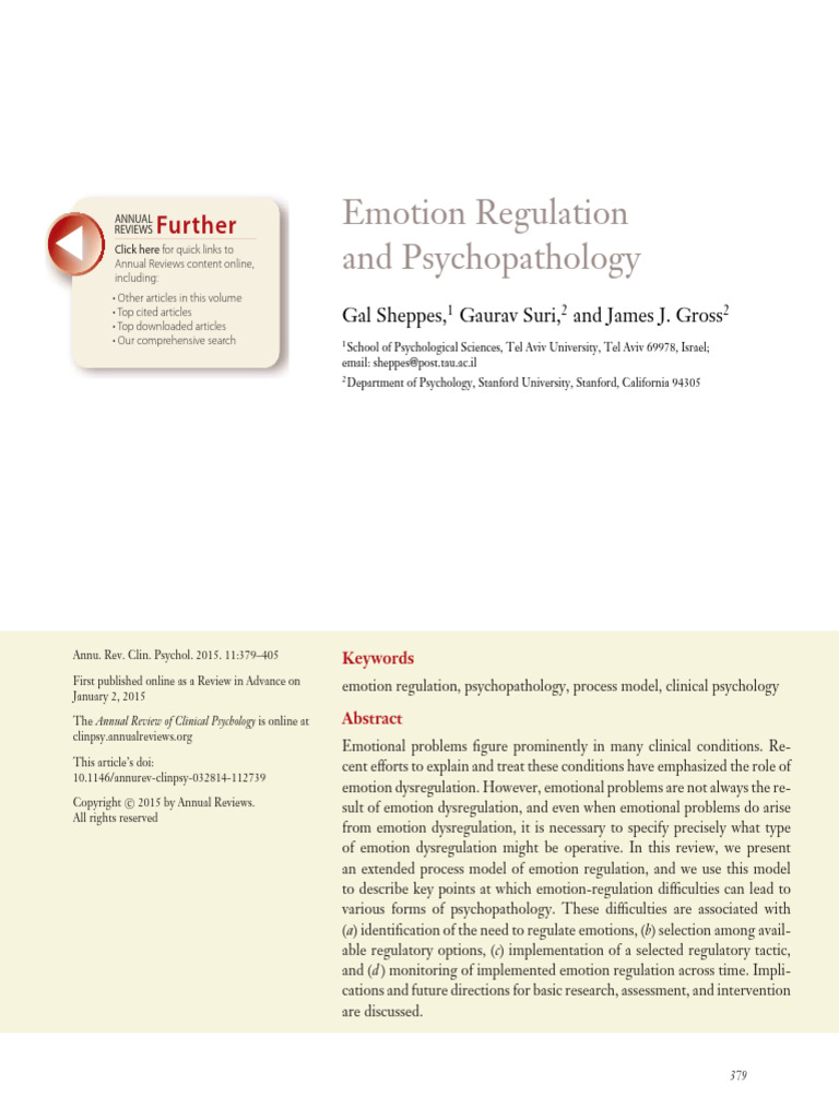 Emotion Regulation | PDF | Emotional Self Regulation | Emotions