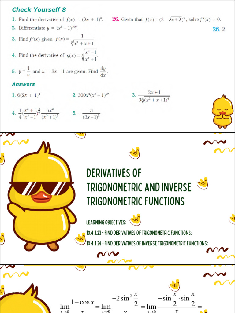 Derivatives of Trigonometric Functions | PDF | Trigonometric Functions ...
