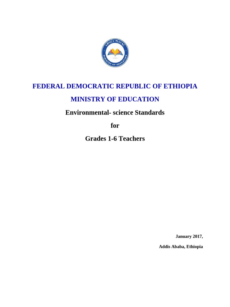 Environmental Science Standards For Grades 1-6 Teachers | PDF