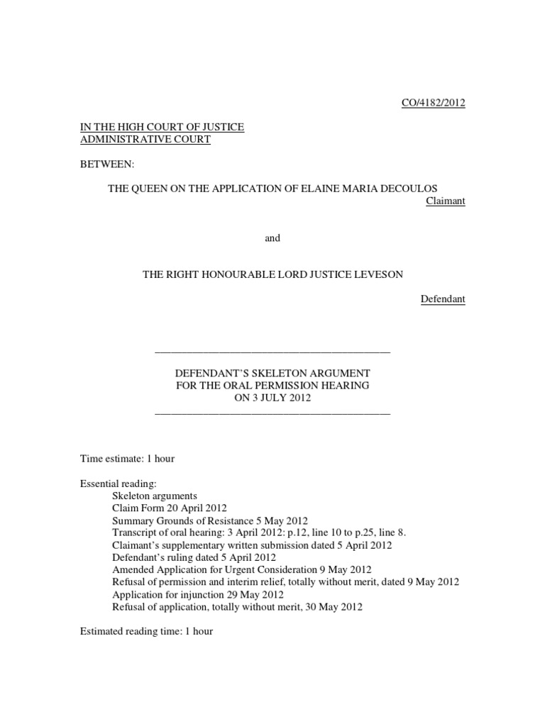 ED Skeleton Argument for Module 3, 26 June 12 | Public Sphere | Virtue